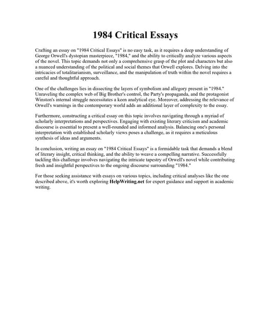 George Orwell 1984 Essays.pdf