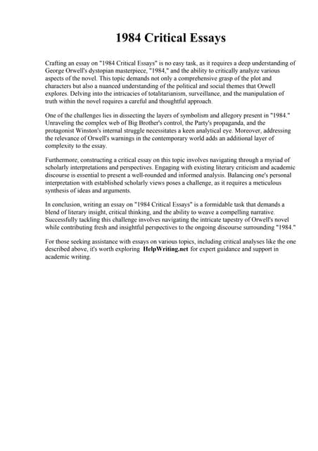 George Orwell 1984 Essays.pdf