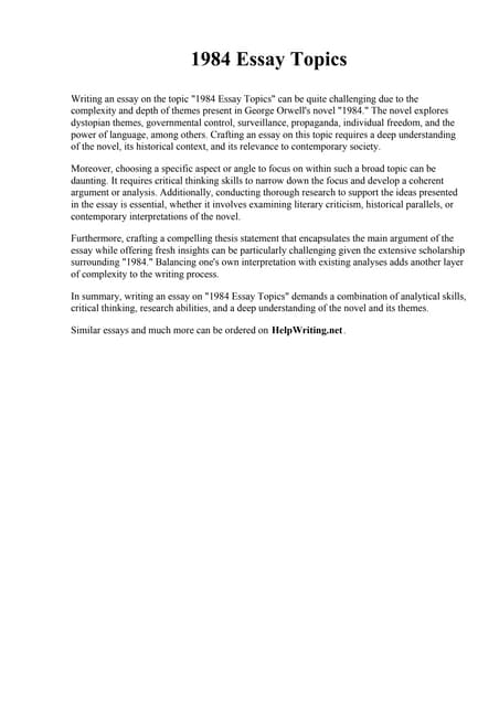 George Orwell 1984 Essays.pdf