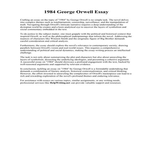 1984 George Orwell Essay | PDF