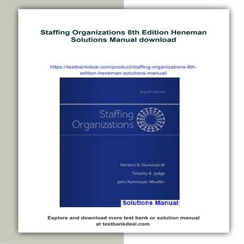 Staffing Organizations 8th Edition Heneman Solutions Manual | PDF