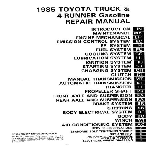 1985 Toyota Truck & 4-Runner Gasoline Service Repair Manual.pdf