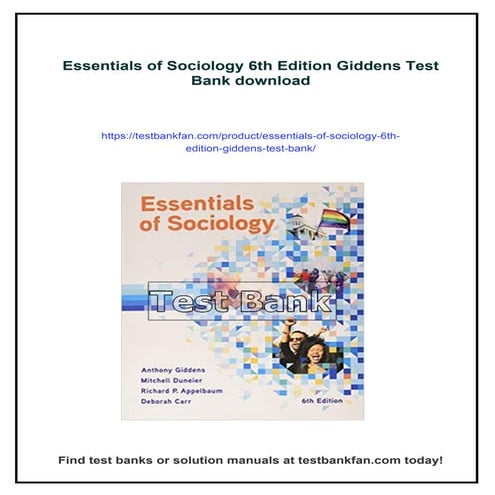 Essentials of Sociology 6th Edition Giddens Test Bank | PDF