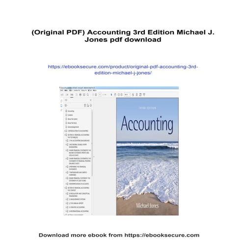 (Original PDF) Accounting 3rd Edition Michael J. Jones | PDF