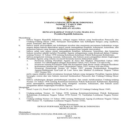 1989 07 peradilan agama | PDF