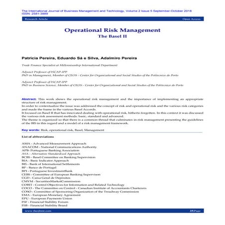 Operational Risk Management | PDF