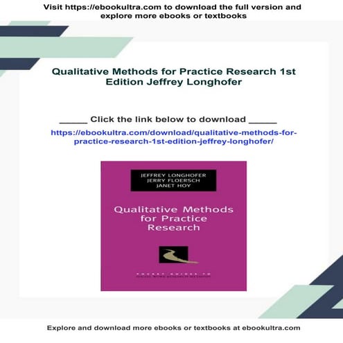 Qualitative Methods for Practice Research 1st Edition Jeffrey Longhofer ...