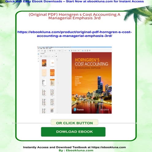 (Original PDF) Horngren s Cost Accounting A Managerial Emphasis 3rd | PDF