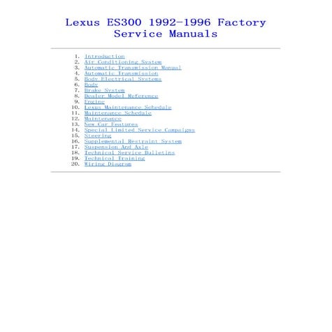 1992 lexus es 300 es300 service repair manual | PDF