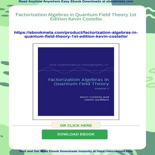 Factorization Algebras in Quantum Field Theory 1st Edition Kevin ...