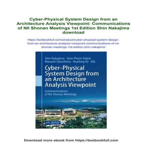 Cyber-Physical System Design from an Architecture Analysis Viewpoint: Communications of NII ...