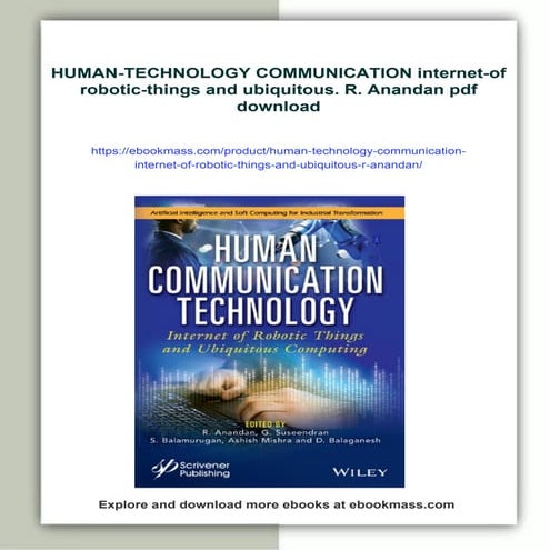 HUMAN-TECHNOLOGY COMMUNICATION internet-of robotic-things and ubiquitous. R. Anandan | PDF