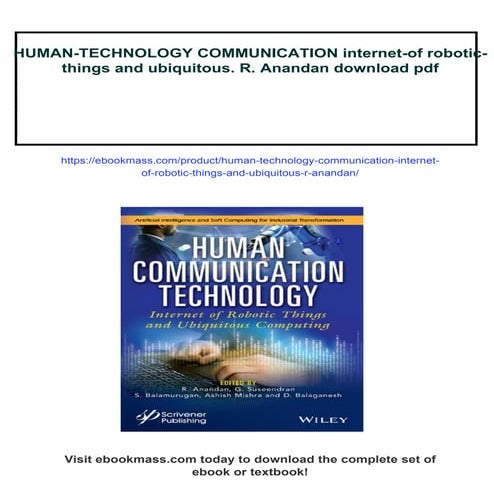 HUMAN-TECHNOLOGY COMMUNICATION internet-of robotic-things and ubiquitous. R. Anandan | PDF
