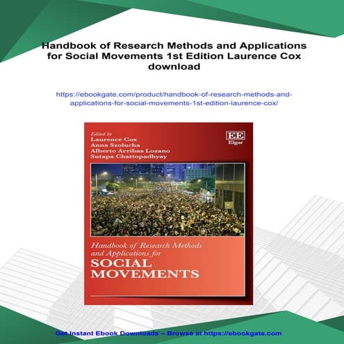 Handbook of Research Methods and Applications for Social Movements 1st ...