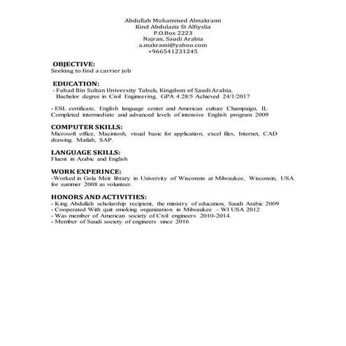 Abdullah resume | PDF