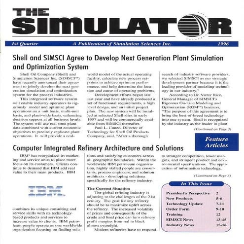 Simsci Newsletter 1996 Quarter1 | PDF