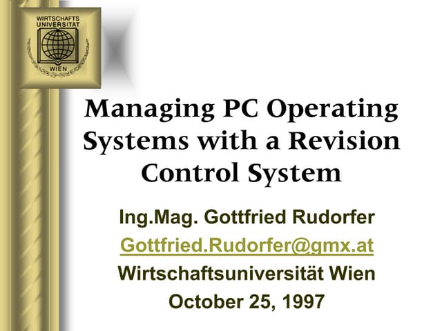 Managing Operating Systems with a Revision Control System | PPT Managing Operating Systems with a Revision Control System | PPT