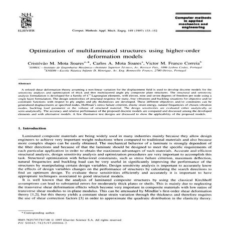1997 cristovao m mota soares optimization of multilaminated structures using higher-order ...