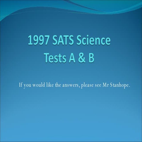 1997 Sats Science | PPT