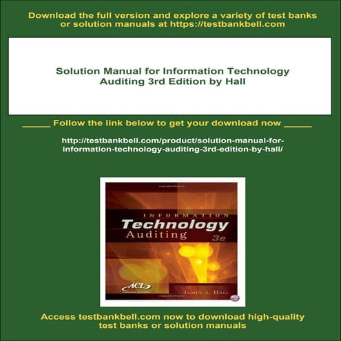 Solution Manual for Information Technology Auditing 3rd Edition by Hall ...