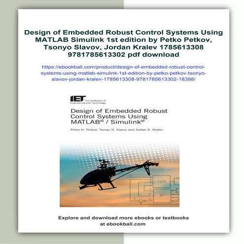 Design of Embedded Robust Control Systems Using MATLAB Simulink 1st edition by Petko Petkov ...