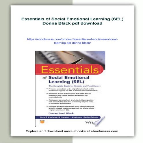 Essentials of Social Emotional Learning (SEL) Donna Black | PDF