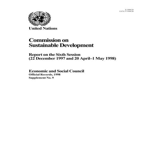 1998 6th Report - Commission on Sustainable Development (CSD) | PDF