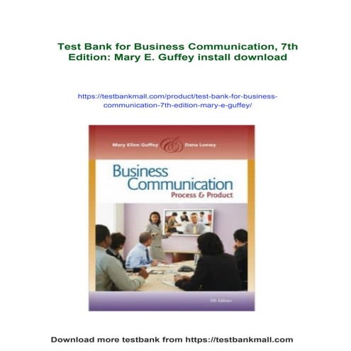 Test Bank for Business Communication, 7th Edition: Mary E. Guffey | PDF