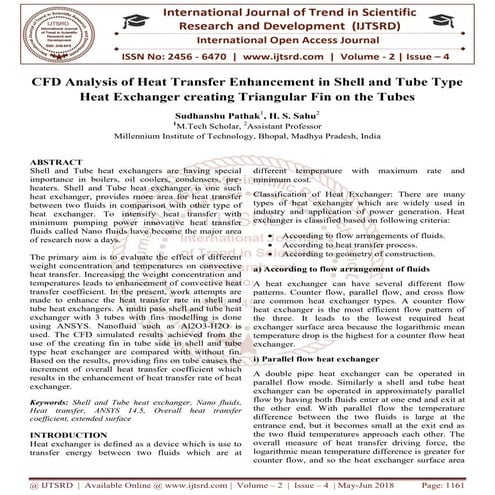 CFD Analysis of Heat Transfer Enhancement in Shell and Tube Type Heat ...