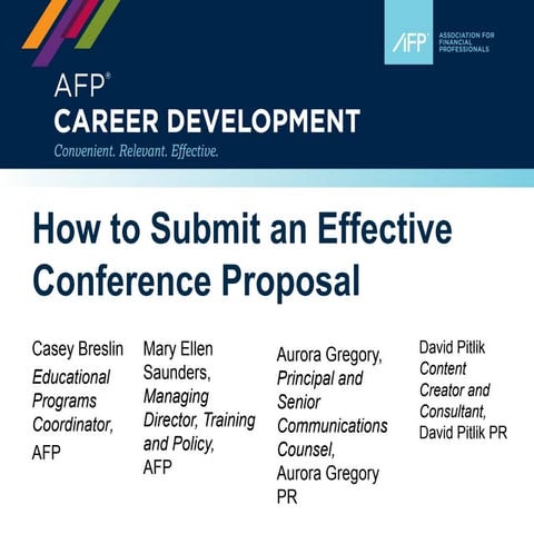 How to Submit an Effective Conference Proposal | PPT