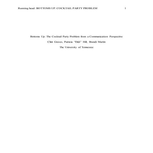 Bottoms Up - The Cocktail Party Problem | PDF