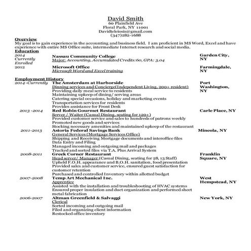 David's Resume for business | DOCX