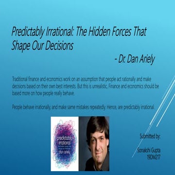 Book Summary of Predictably Irrational: The Hidden Forces That Shape ...