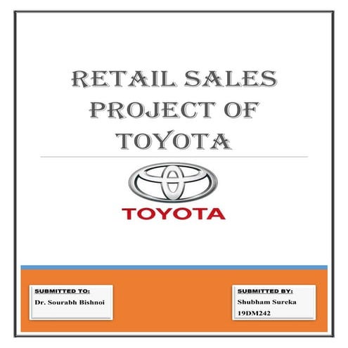 short term project on retail sales of Toyota | PDF