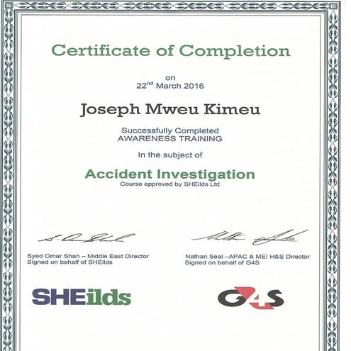 Accident Investigation Certificate | PDF