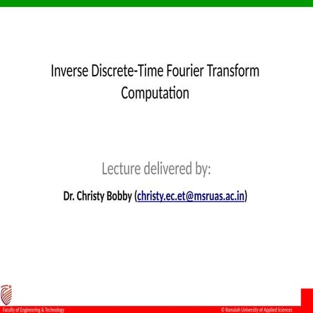 IDTFT _ Computation _ Signals & Systemtx | PPTX
