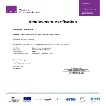 Employment Verification | PDF