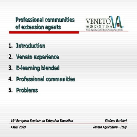 Professional communities of extension agents | PDF