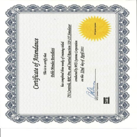 MTS Certificate | PDF