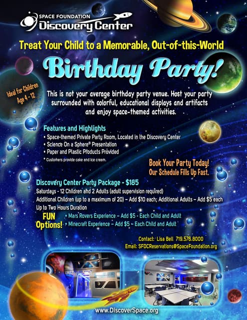 Birthday party at the space foundation discovery center | PDF