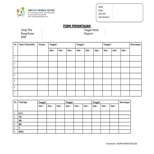 Form pemantaua perawat untuk mengecek cairan | PDF