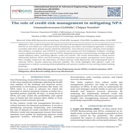 The role of credit risk management in mitigating NPA | PDF