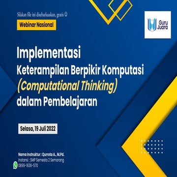 Implementasi Keterampilan Berpikir Komputasi Computational Thinking