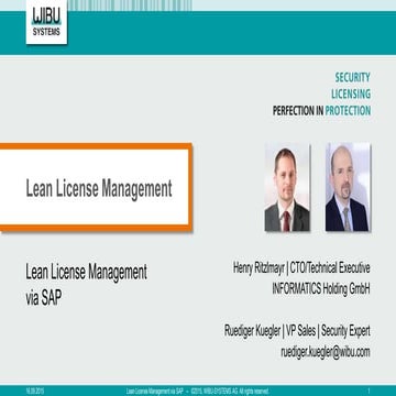 Lean License Management via SAP | PPT