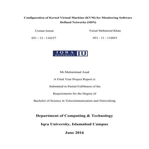 : Configuration of Kernel Virtual Machine (KVM) for Monitoring Software ...