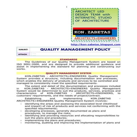 Quality management system policy | DOCX