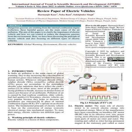 Review Paper of Electric Vehicles | PDF