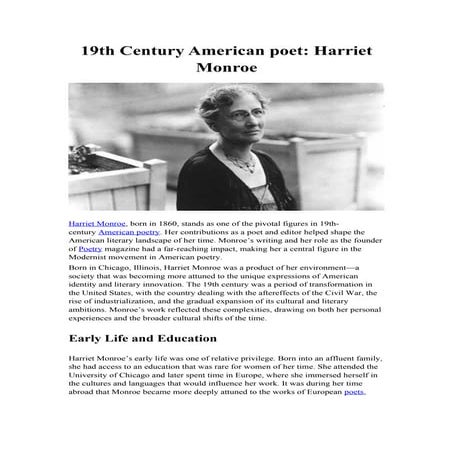 19th Century American poet Harriet Monroe.docx