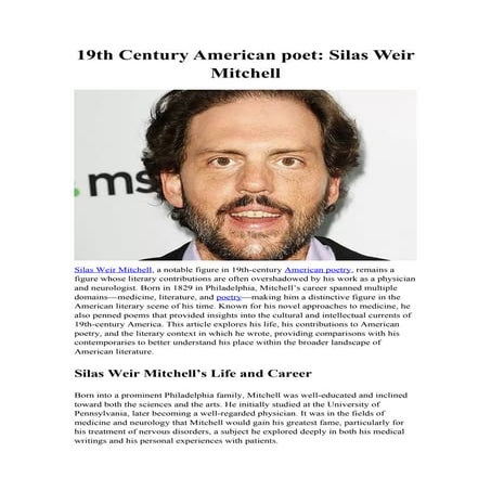 19th Century American poet Silas Weir Mitchell.docx