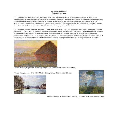 19th century art | DOCX
